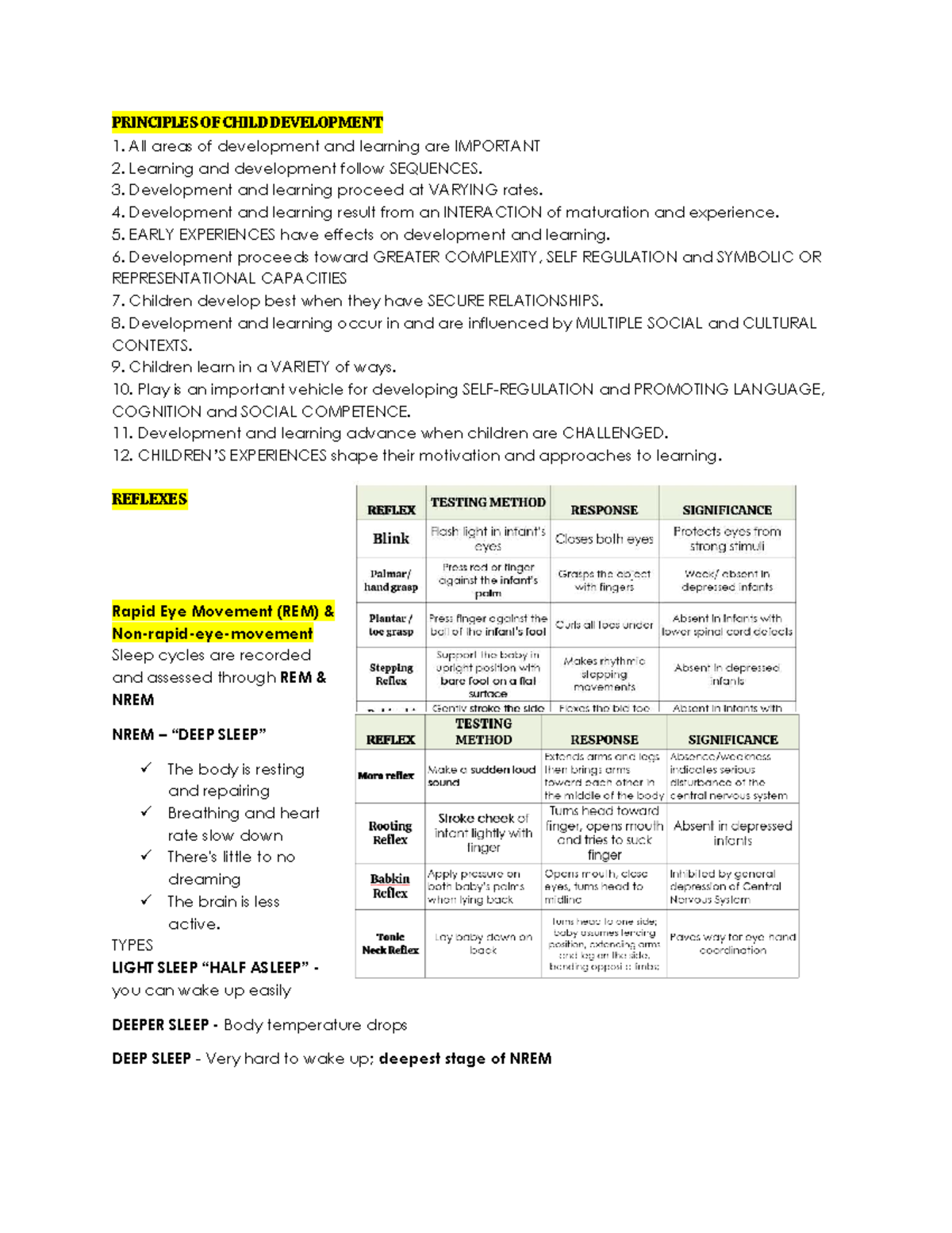 Child Development Principles & Health Safety Notes (BEED-BSNED-BECED ...