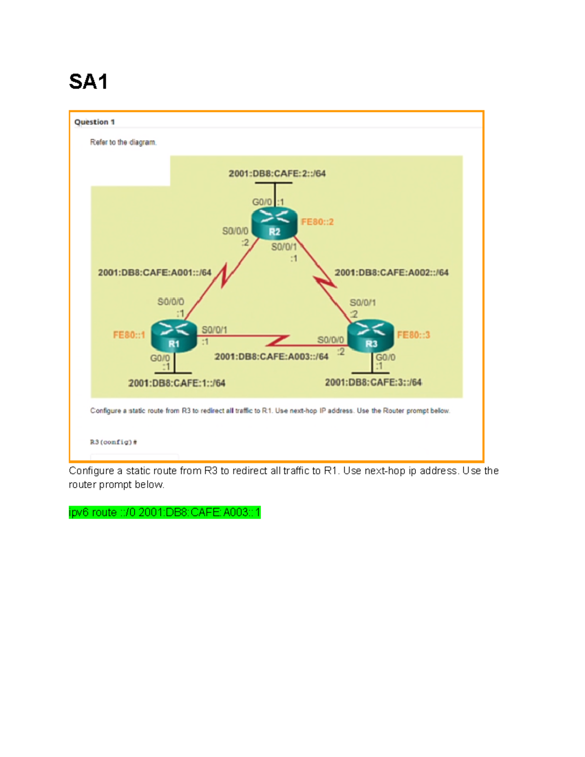 **SA0 80 M2 Static Routing Configuration and Troubleshooting Guide** - Studocu