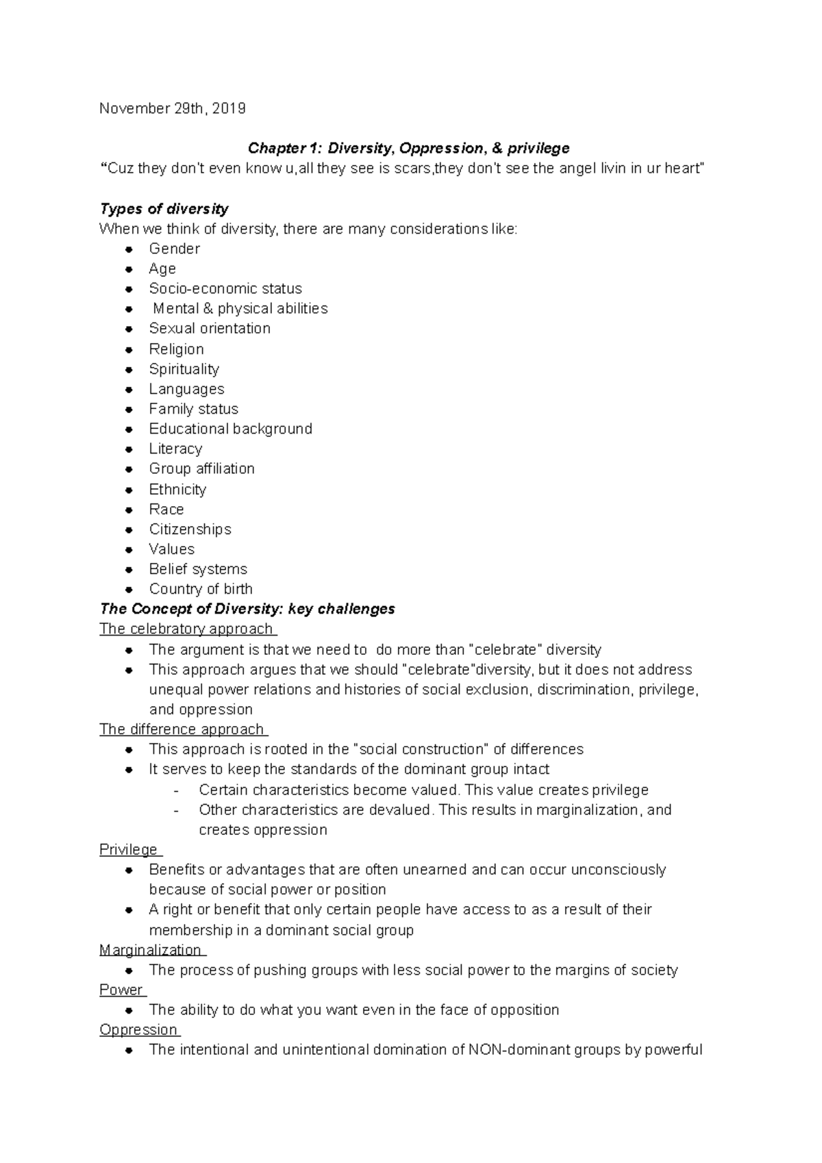 Lecture Notes on Celebrating Cultural Diversity - SSC121-2 - Studocu