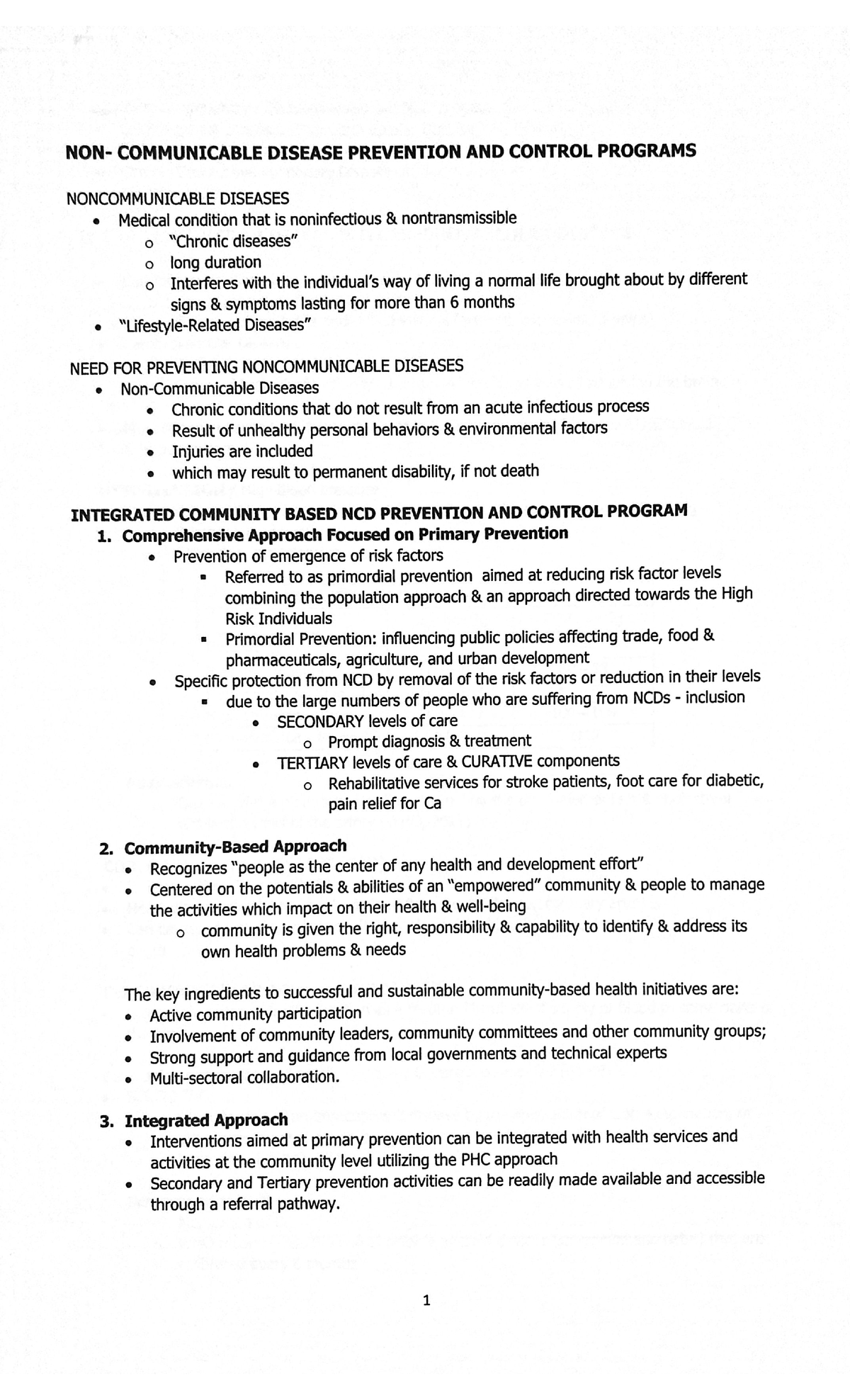 CHN NCDs: Prevention, Control Programs & Major Diseases Overview - Studocu