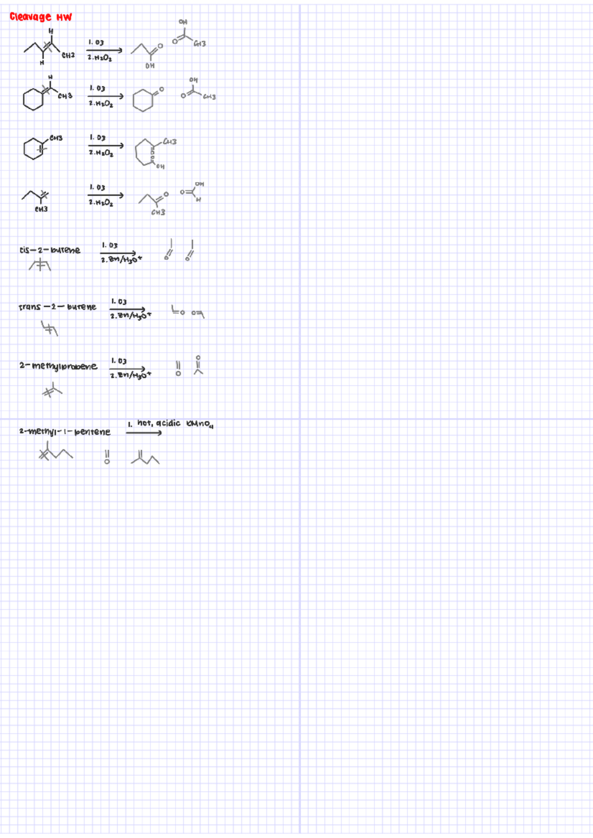 Ozonolysis HW - CH3 & H2O2 Reactions Analysis - Studocu