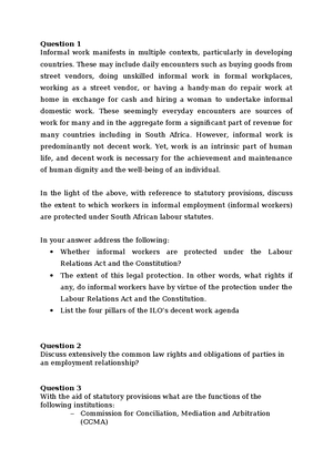 [Solved] Critically discuss the evolvement of the South African Labour ...