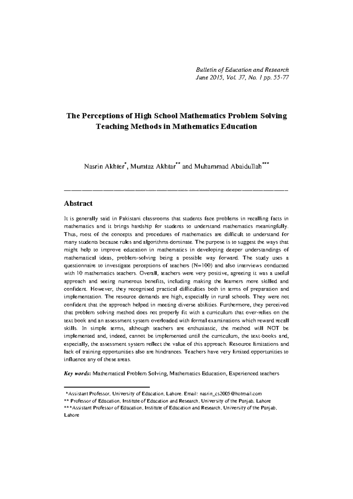 EJ1210366 - Perceptions of High School Math Problem Solving Methods ...