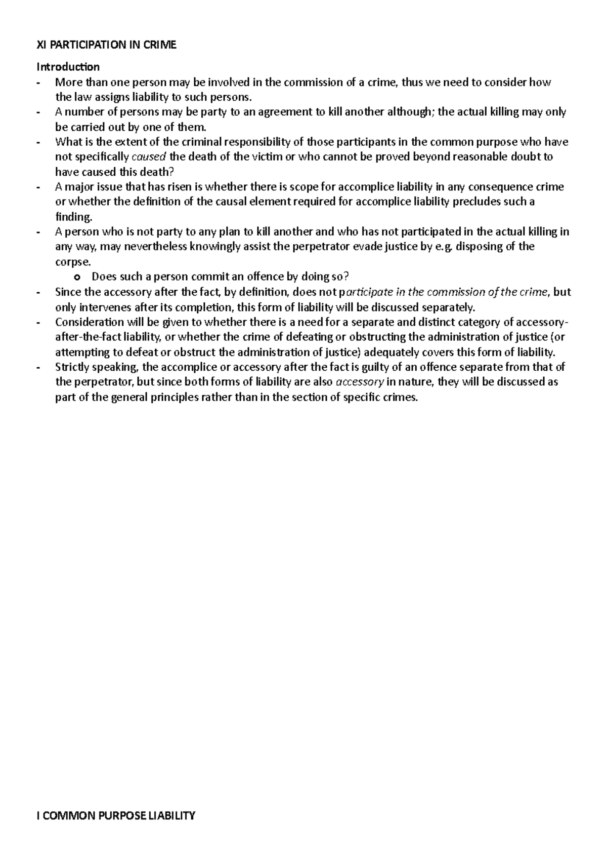 Accomplice Liability - ACCOMPLICE LIABILITY Lecture 1 An accomplice is ...