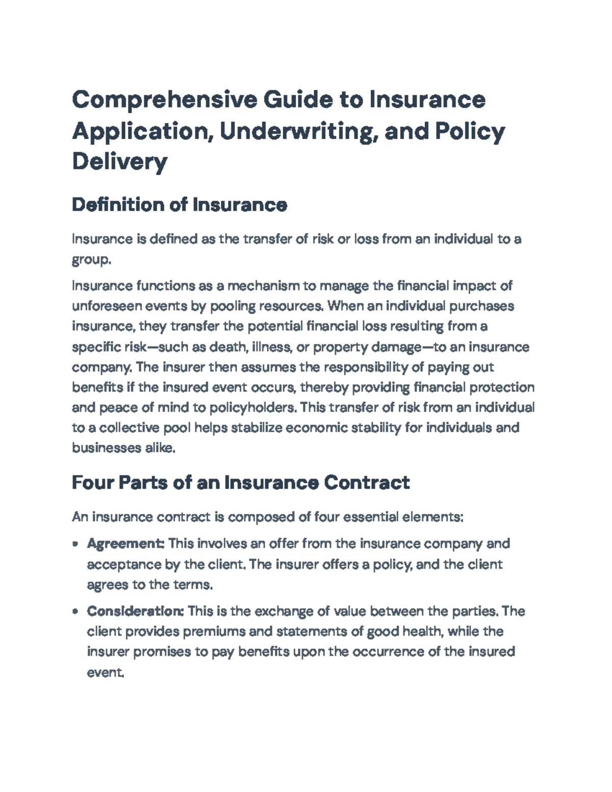 Comprehensive Guide to Insurance: Application, Underwriting & Delivery ...
