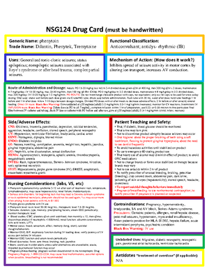 Folic acid - Drug card - NSG124 Drug Card (must be handwritten) Nursing ...