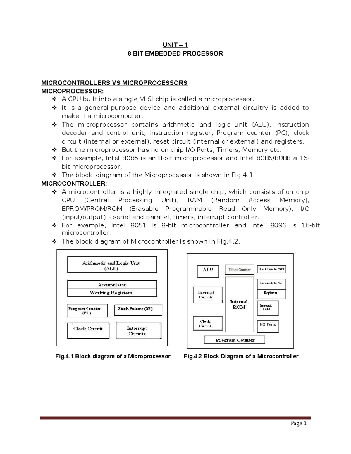 ES & IOT UNIT 1 - Understanding Microprocessors & Microcontrollers ...