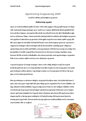 Kroppsøving eksempel på øktplan og logg - Økt plan 1: Treningsform ...