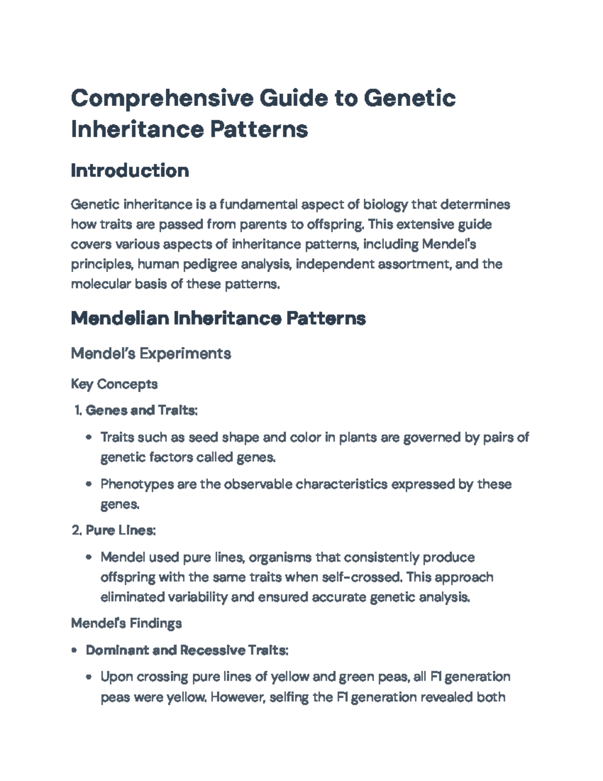 Genetic Inheritance Patterns: A Comprehensive Guide (BIO 101 ...