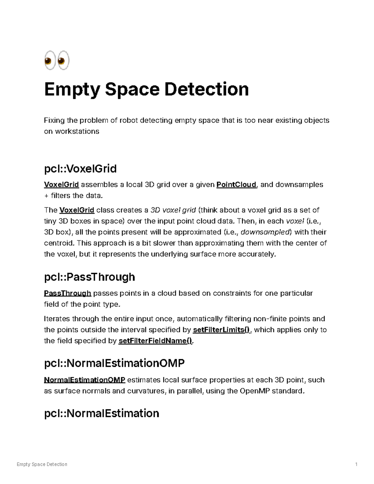 Empty Space Detection Techniques for Robotics: A Case Study - Studocu