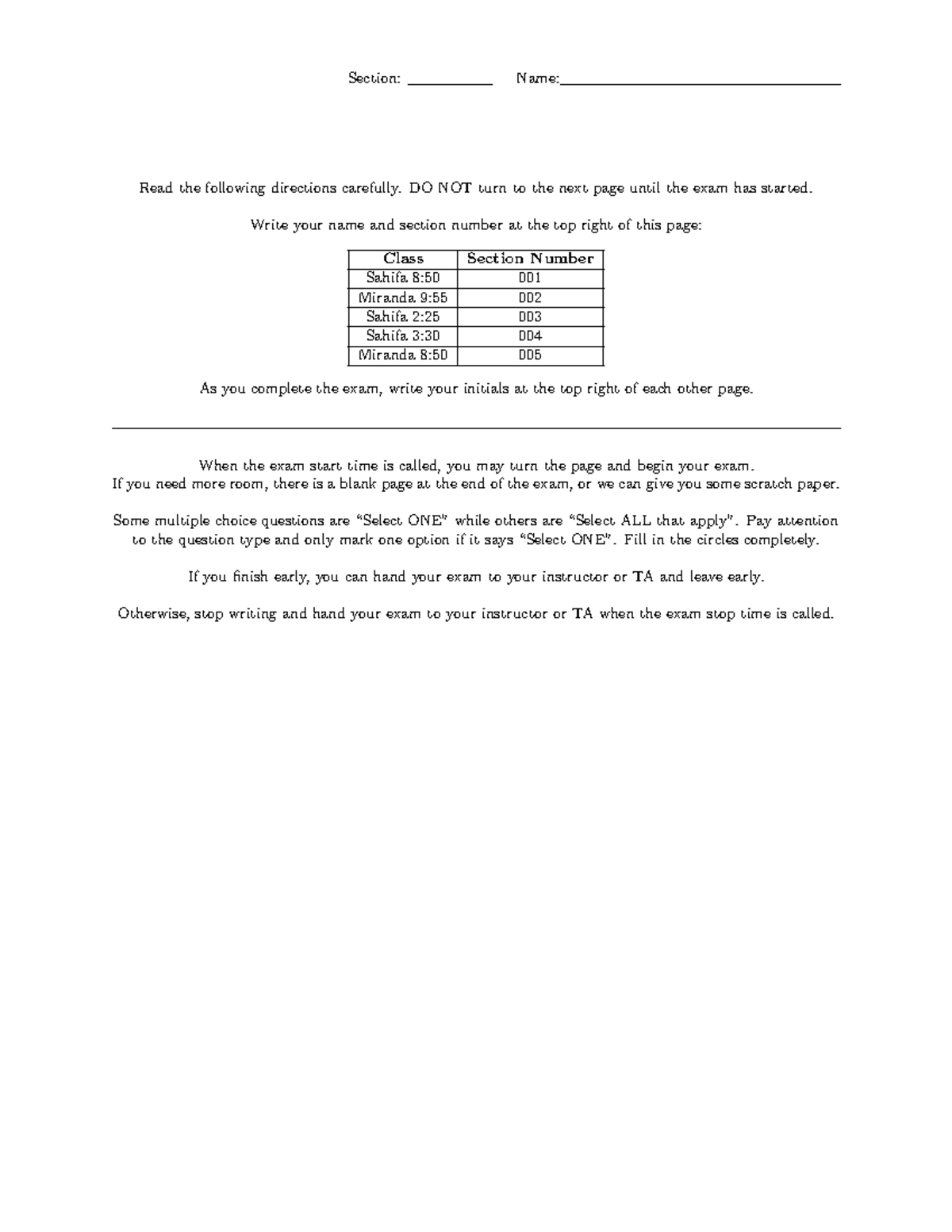 Sp25 Practice Midterm 2 Solutions: Exam Directions & Key Concepts - Studocu