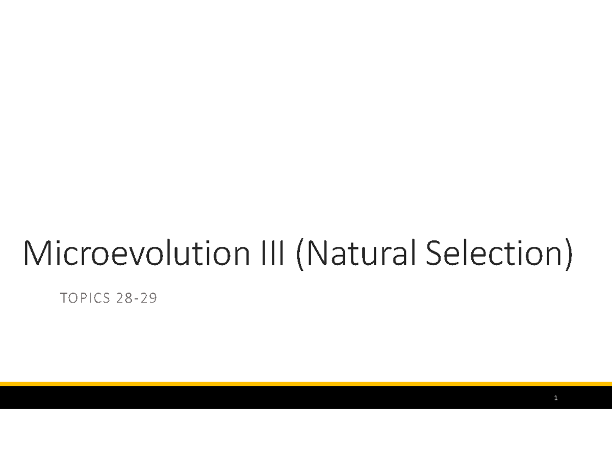 Microevolution (Natural Selection) - Key Concepts and Modes - Studocu