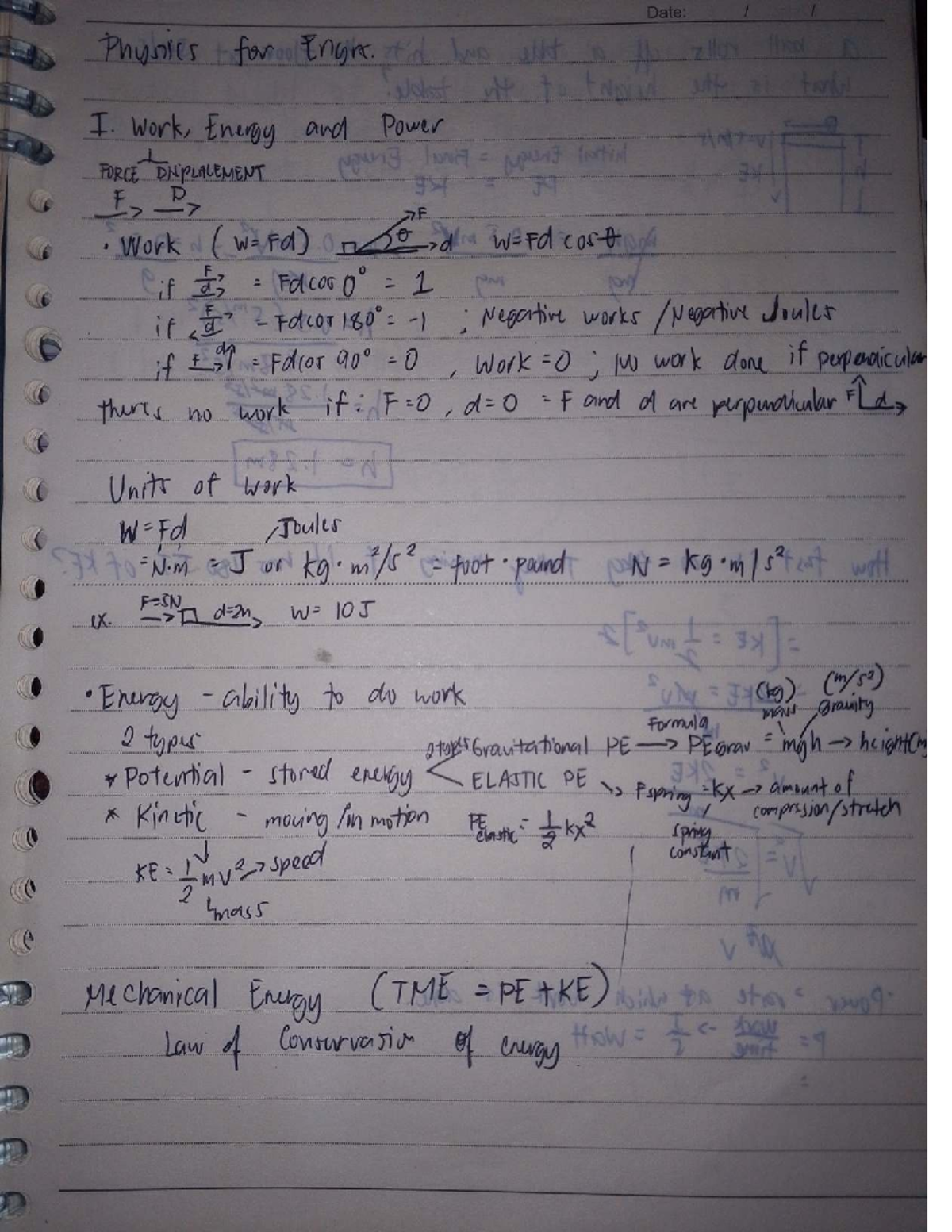 Physics for Engr. - Work, Energy, and Power Concepts - Studocu