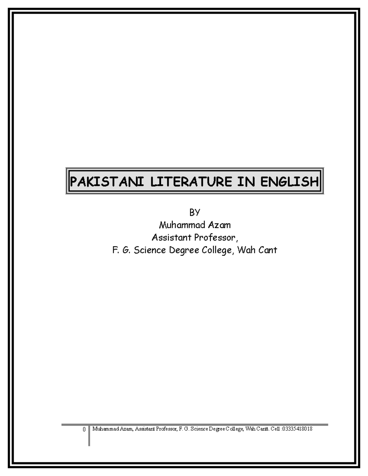 Pakistani Literature in English: An Overview and Key Writers - Studocu