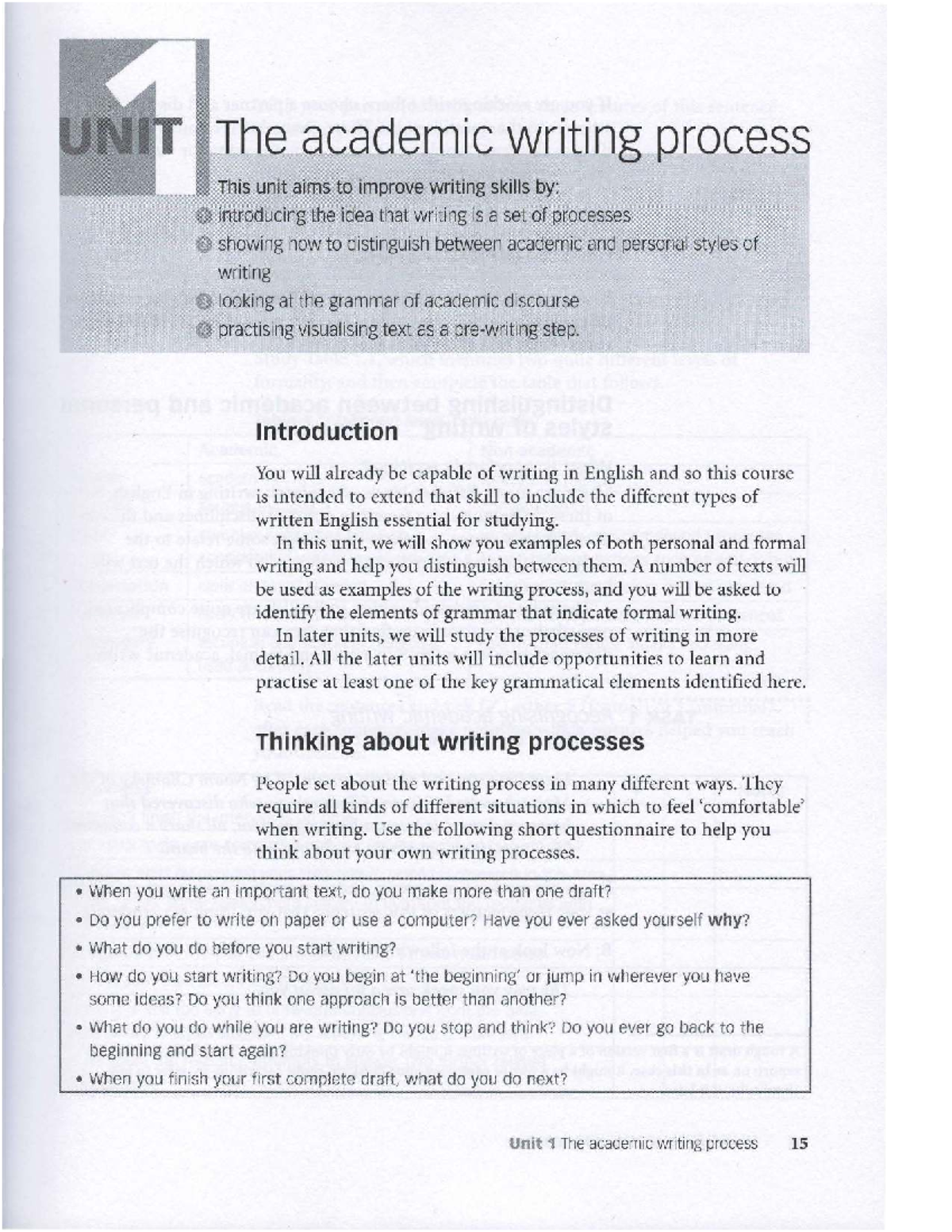 AE2 Writing Skills: Academic Processes in Units 1 & 2 - Studocu