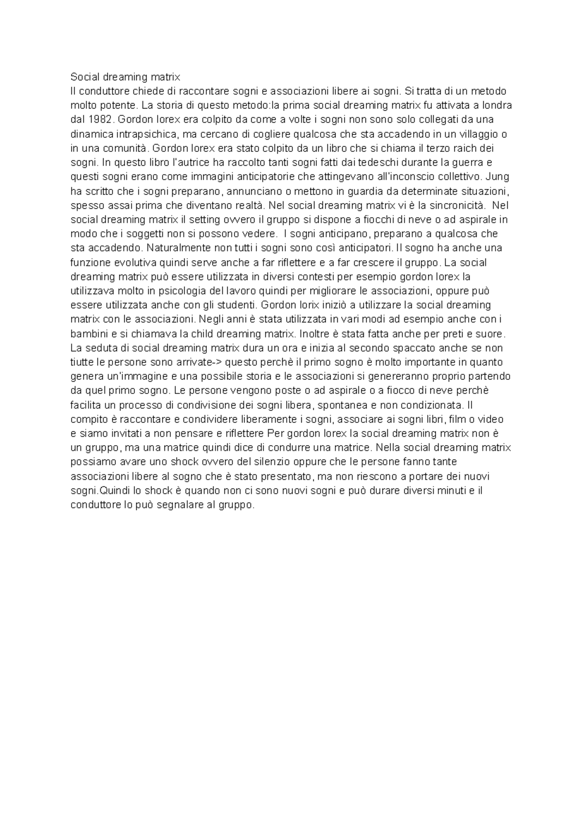 SDM - Matrix di Sogni Sociali: Storia e Metodologia - Studocu