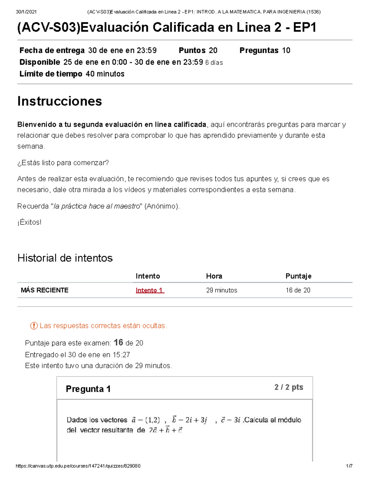 (ACV-S03)Evaluación Calificada en Linea 2 - EP1 Introd. A LA Matematica. PARA Ingenieria (1536 ...