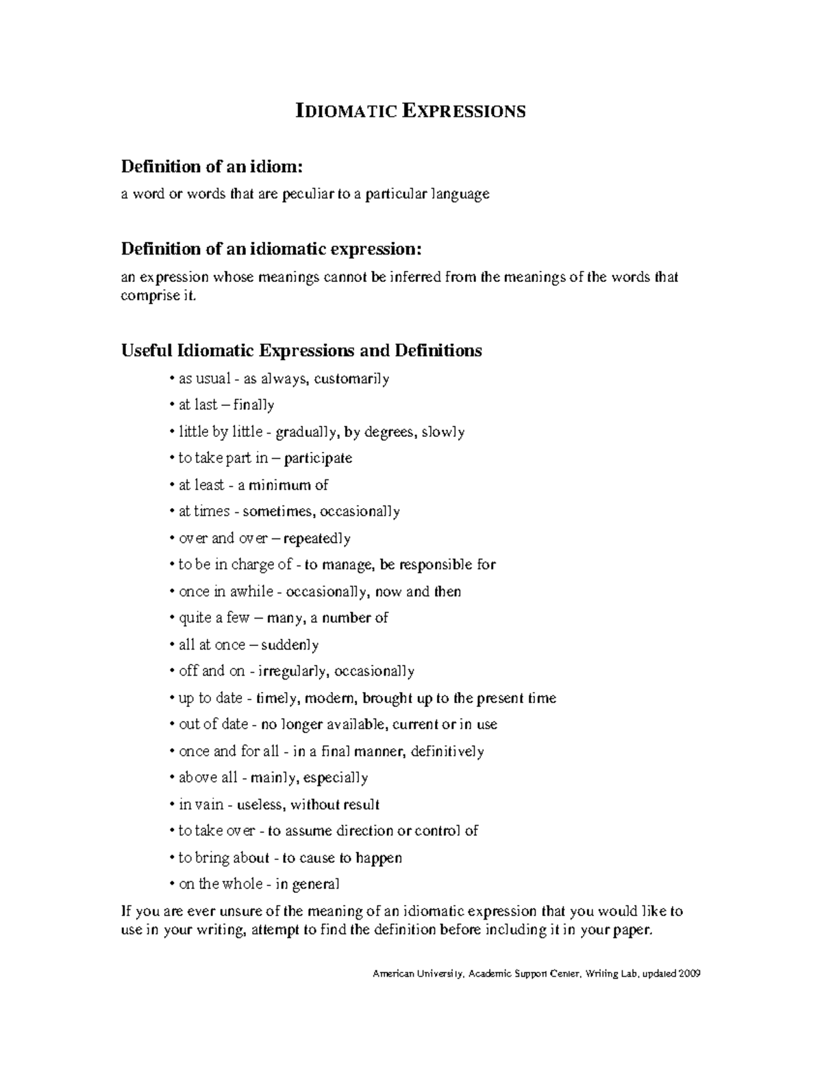 Idiomatic Expressions: Definitions and Examples for Writing Success ...