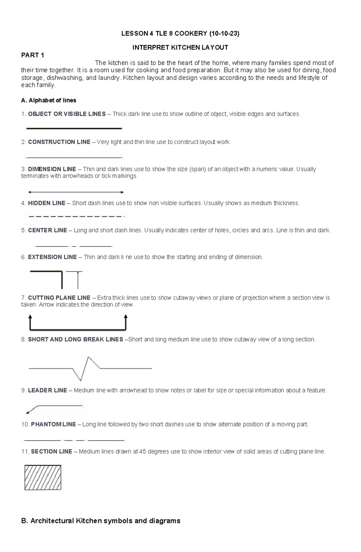TLE 8 COOKERY: Lesson 4 on Kitchen Layout & Design Concepts - Studocu