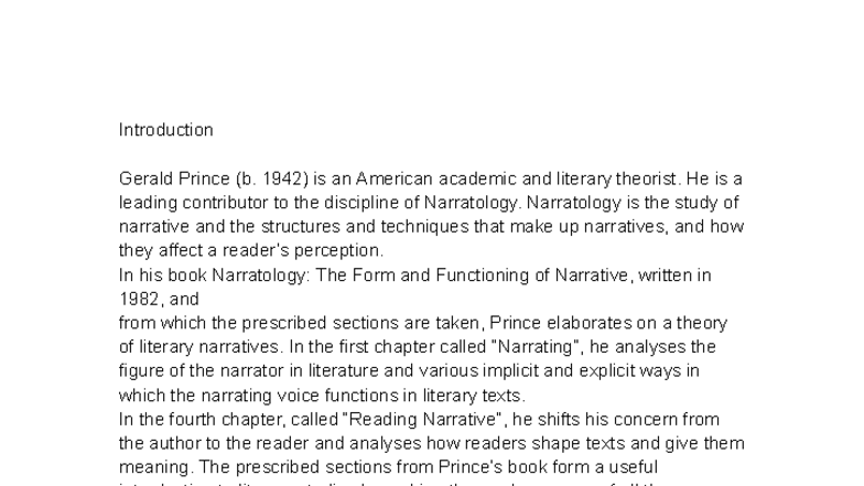 Narratology: Analyzing Narrators and Readers in Literature (ENG 101 ...