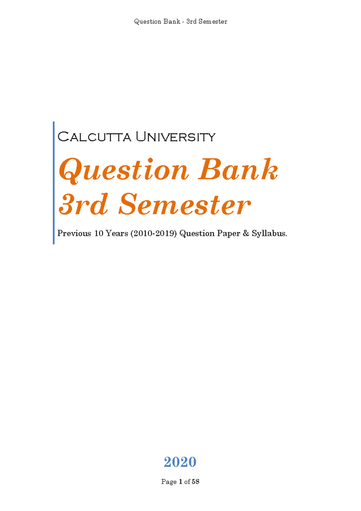 3rd Sem Ballb - Question Bank Overview (2010-2019) - Studocu