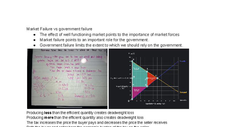 Econ 101: Midterm 2 Study Guide on Market & Government Failures - Studocu