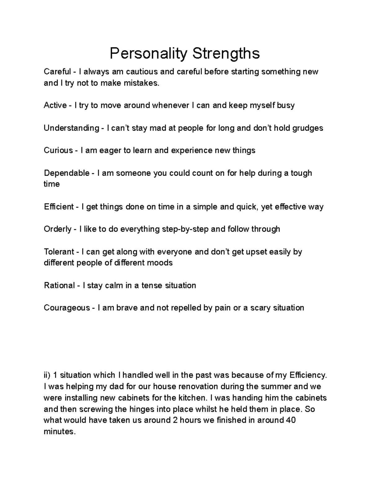 Personality Strengths Analysis for Career Paths: Traits Explained - Studocu