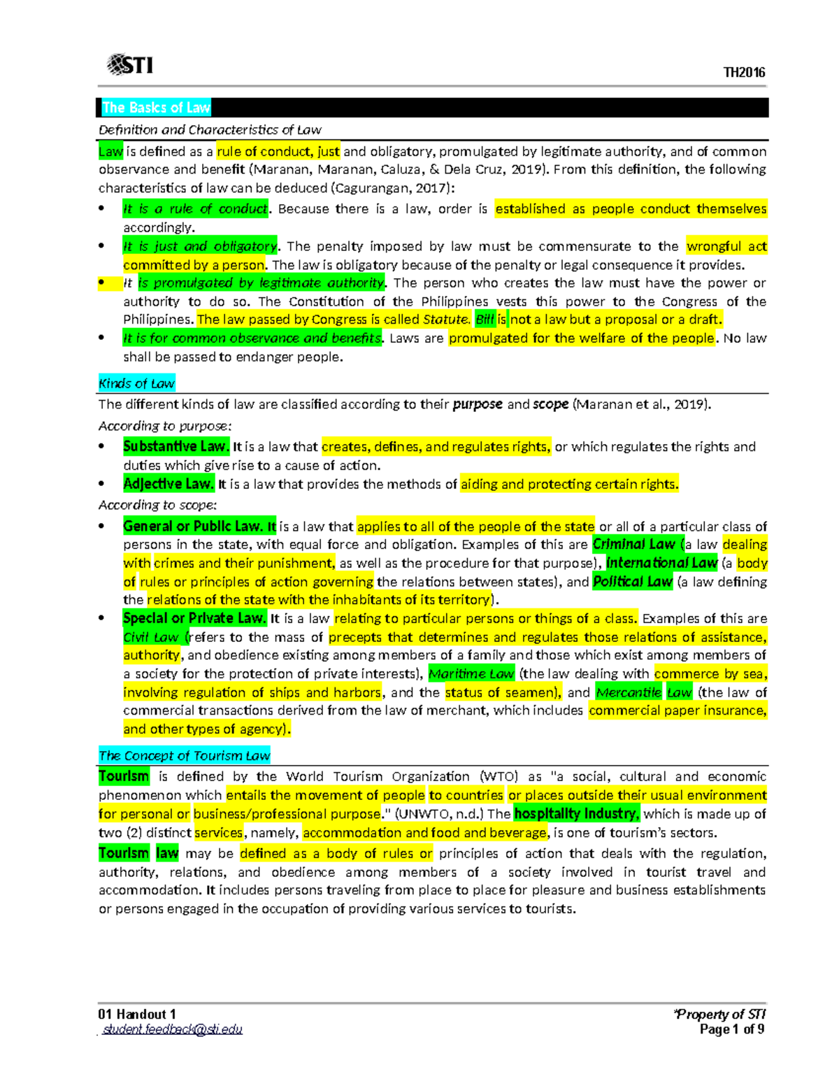 Legal Aspects of Law: Definition, Characteristics, and Tourism Law (01 ...
