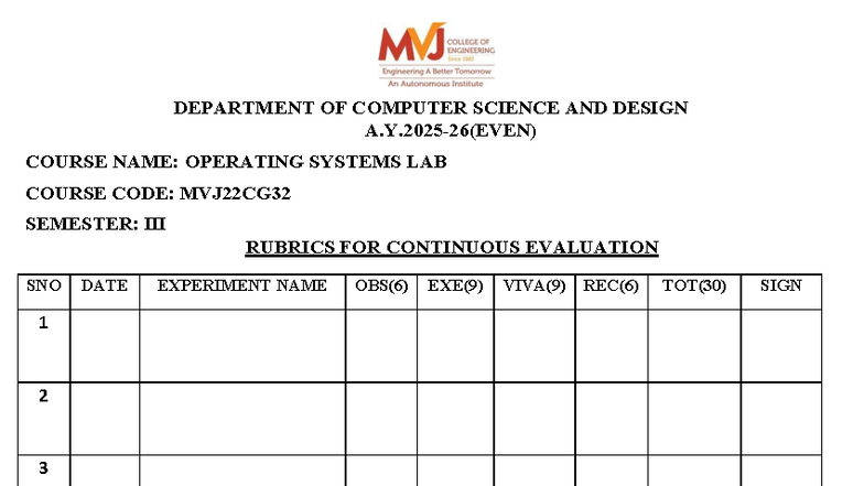 Rubrics OS LAB - Operating system - Cybersecurity ...