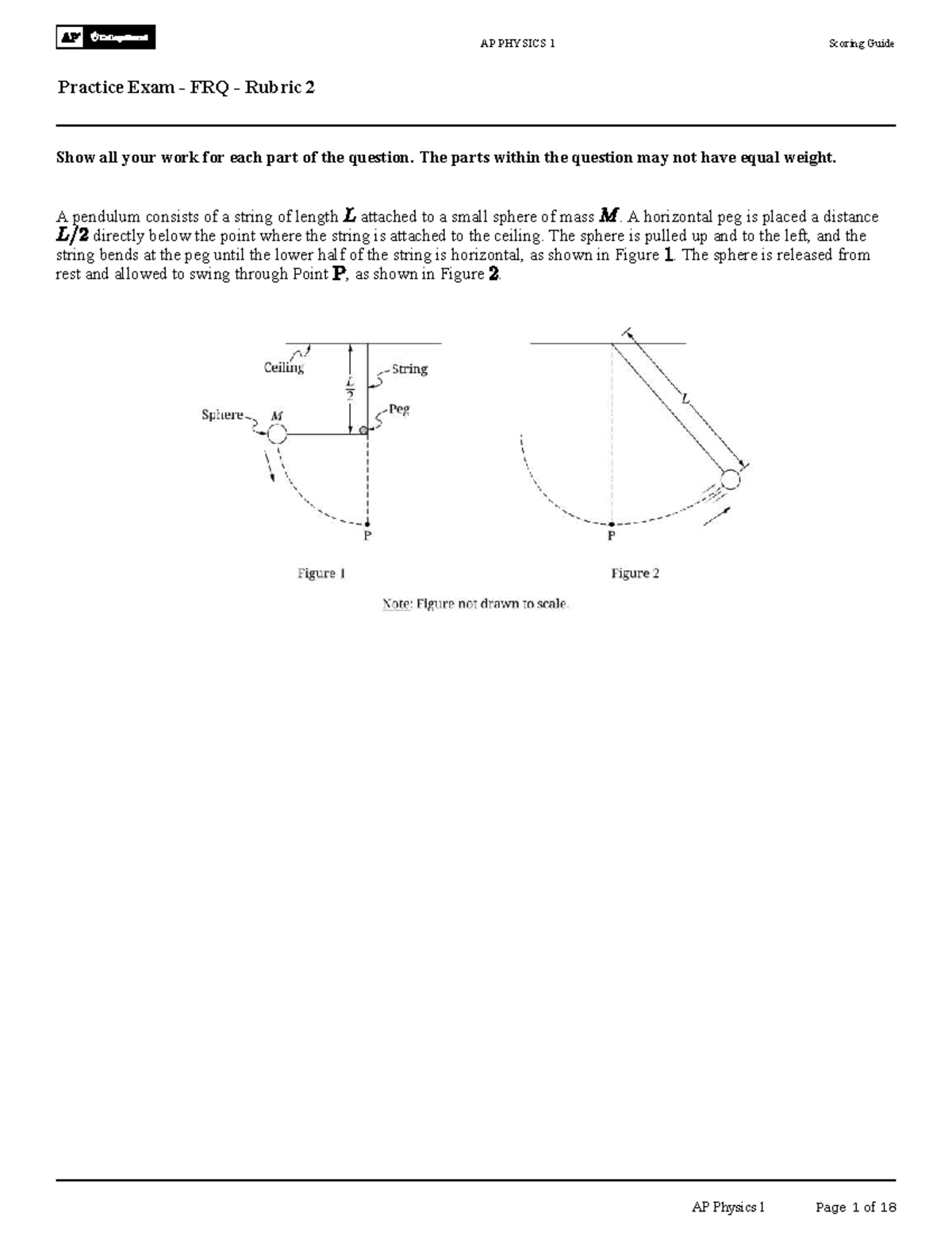 AP PHYSICS 1 Practice Exam FRQ Scoring Guide Rubric 2 Studocu