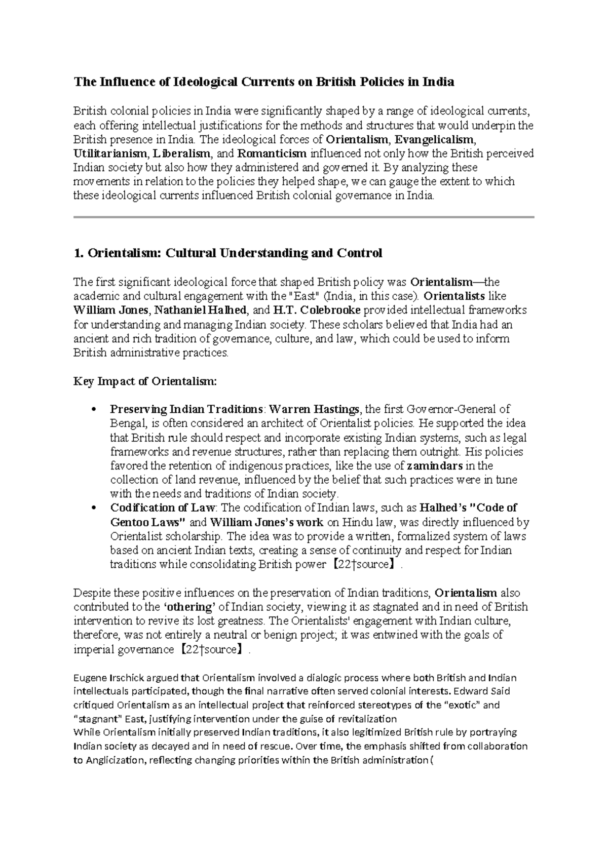 The Impact of Ideological Forces on British Colonial Policies in India ...