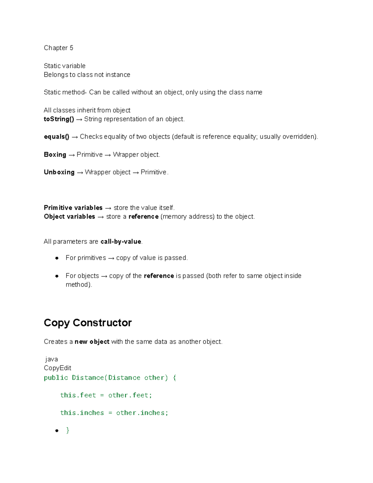 CP213 Chapter 5: Understanding Static Variables and Object References - Studocu