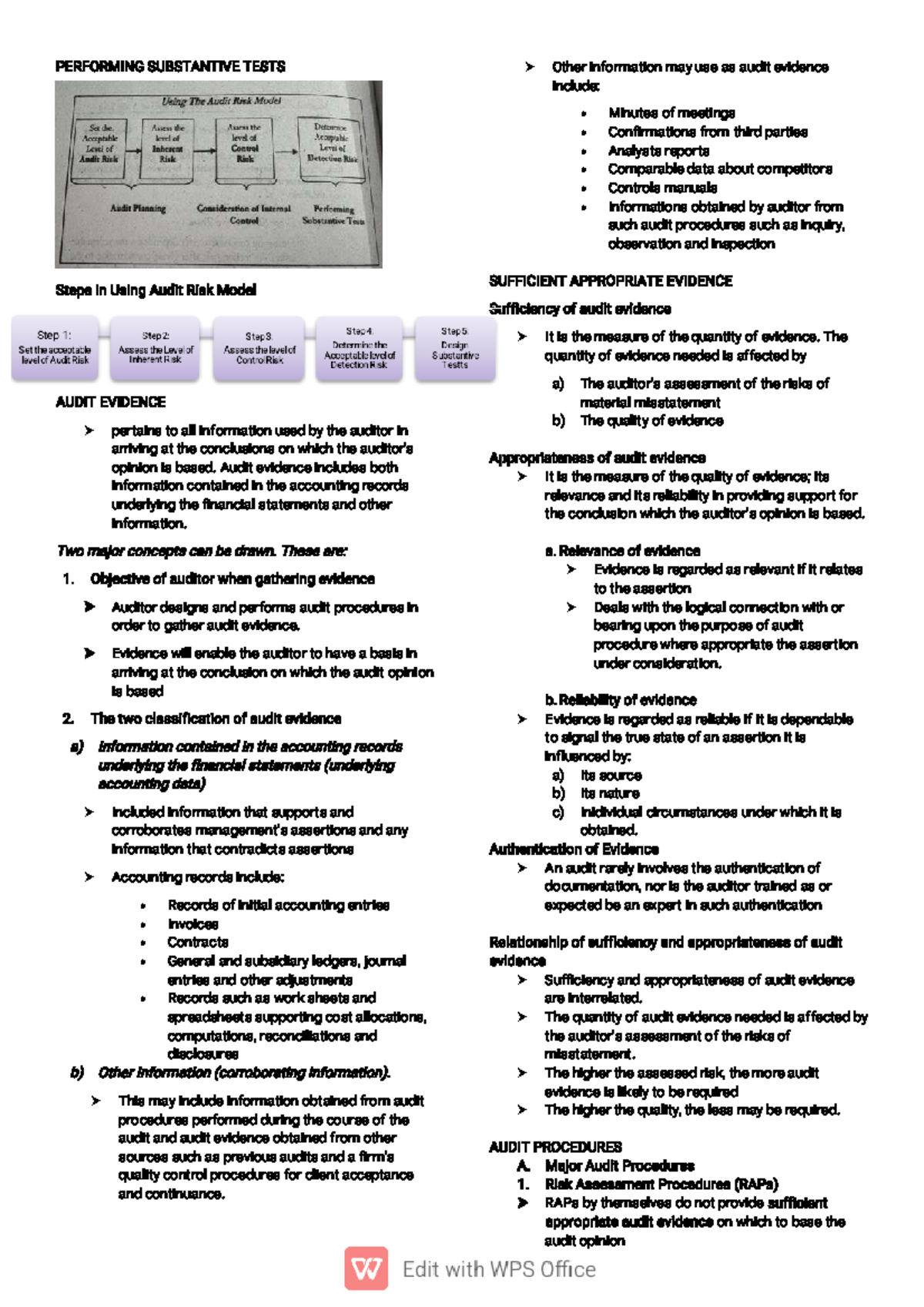 Substantive Tests: Understanding Audit Evidence and Procedures - Studocu