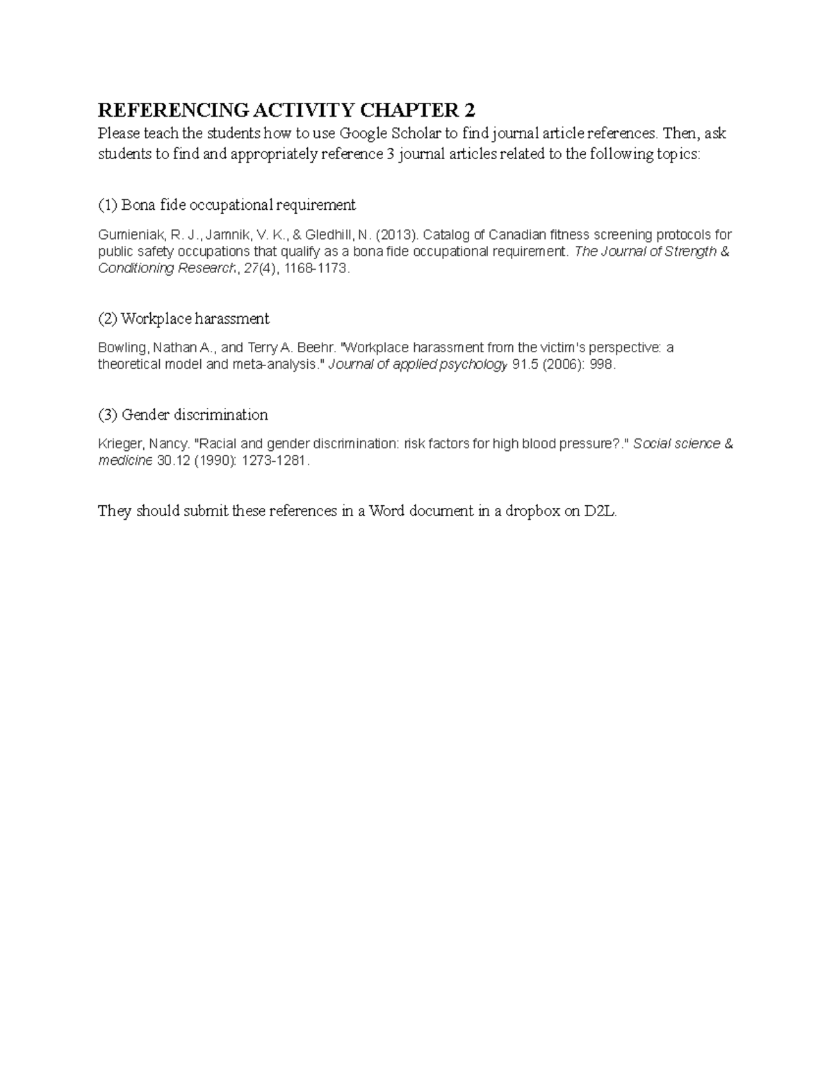 Referencingactivity - Referencing activity in seminars. Nice reference ...