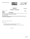 COS1511 - Unisa - Introduction to Programming I - Studocu