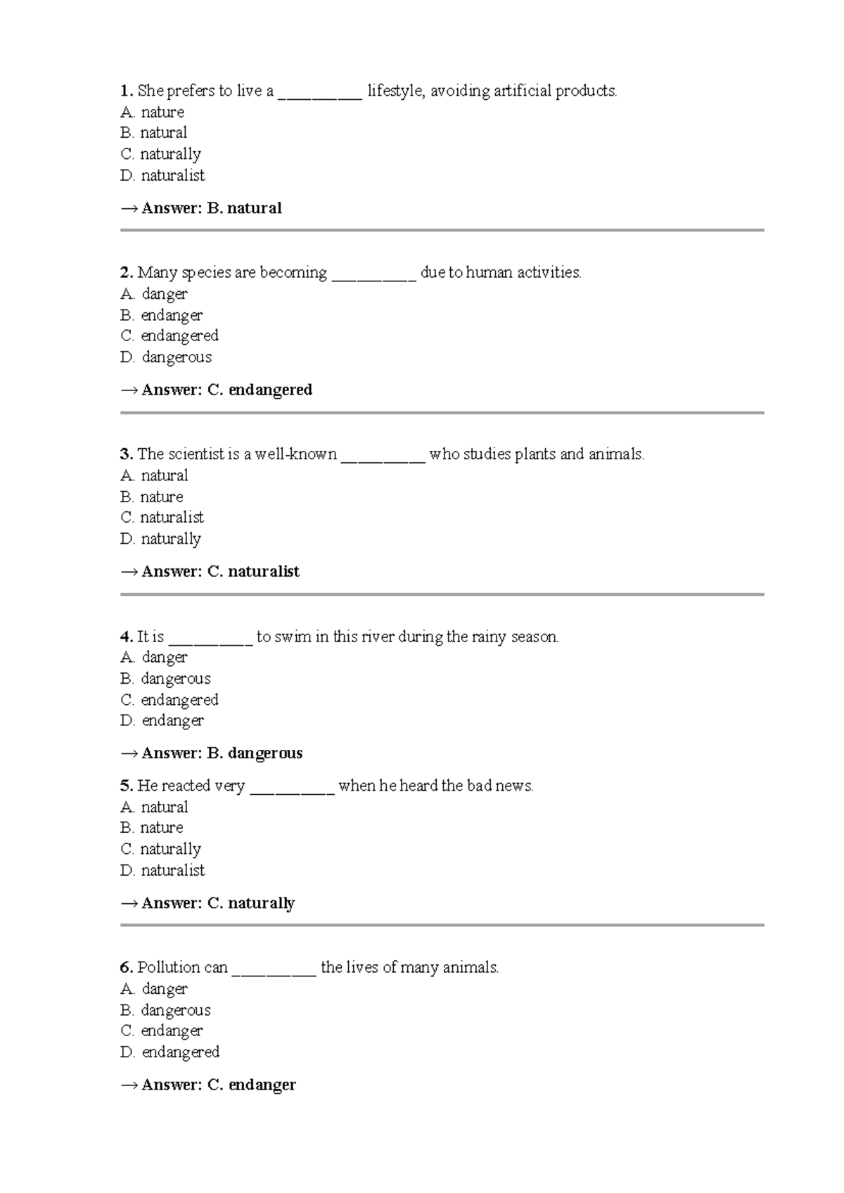 Word Form Exercises - Bài Tập (ENG 101) - Studocu