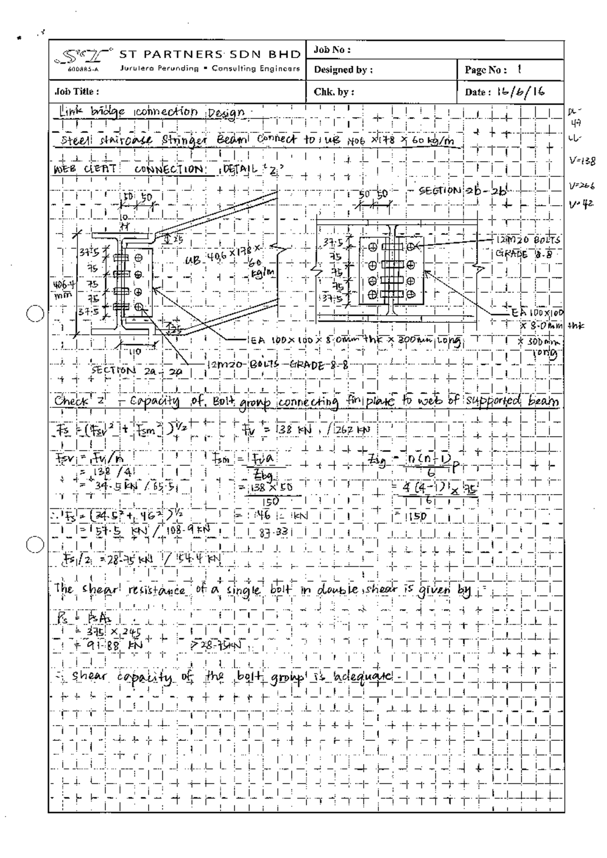 Web Cleat Connection Design Analysis for ST ST PARTNERS SDN BHD - Studocu
