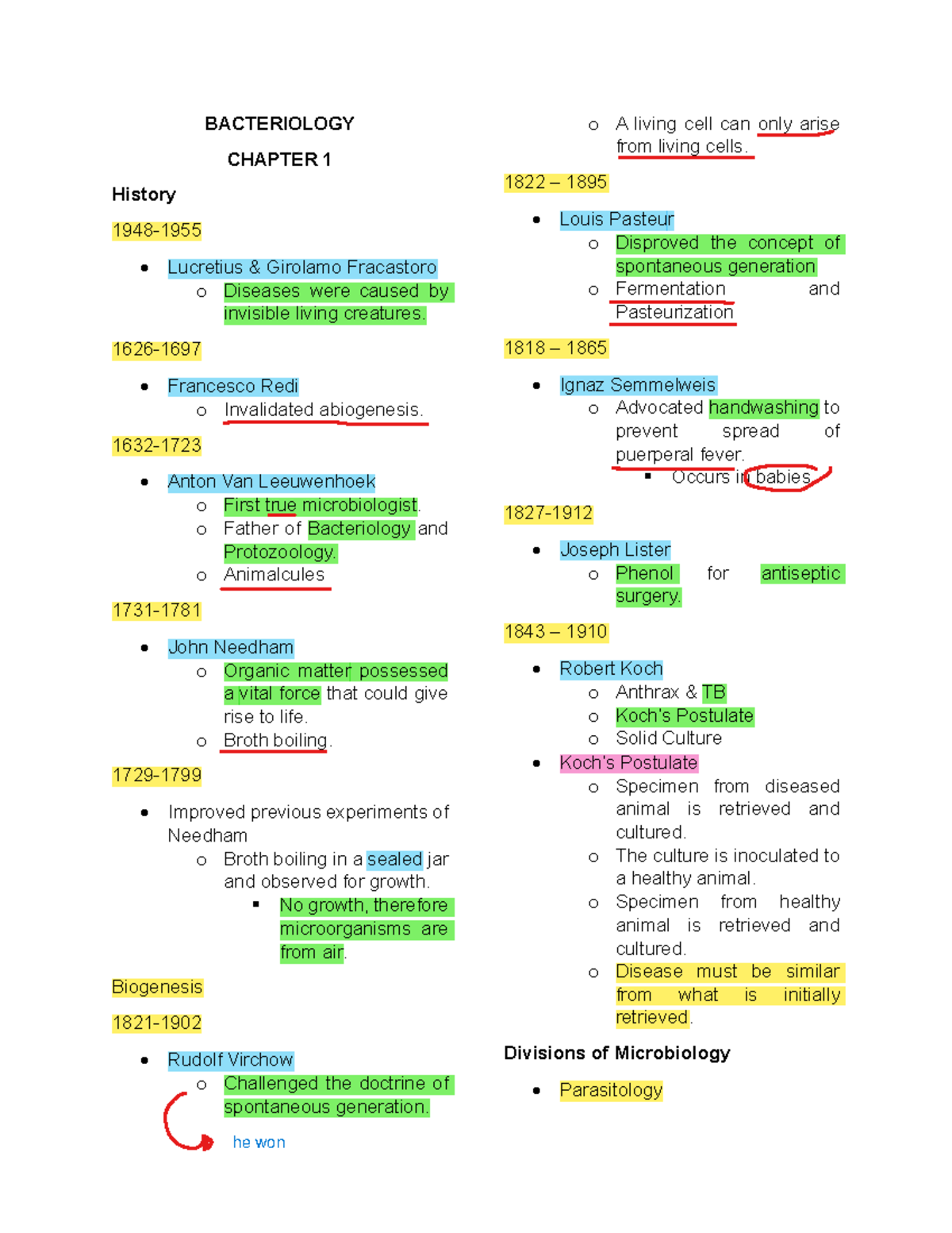 Chapter 1 - Lec - Introduction to microbiology. - BACTERIOLOGY CHAPTER ...
