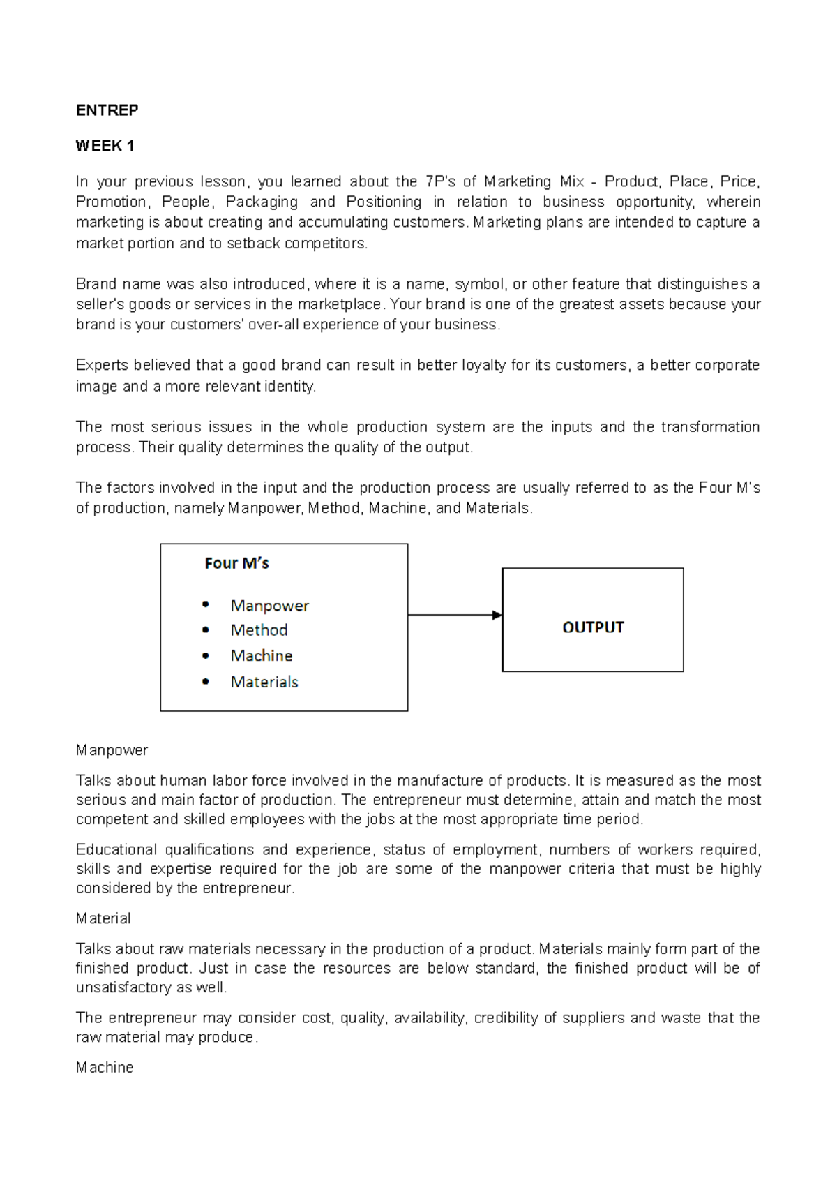 Entrep - Reviewer F - ENTREP WEEK 1 In your previous lesson, you ...