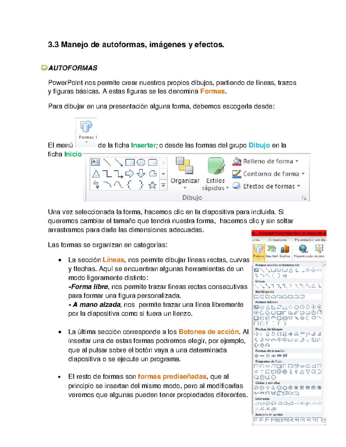 Resumen Informática - 3 Manejo de autoformas, imágenes y efectos ...