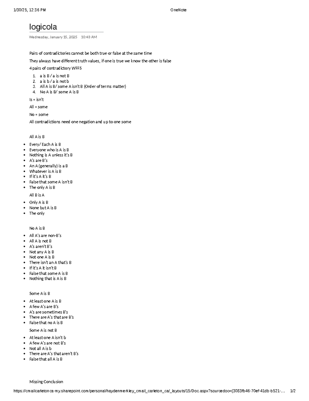 Logicola notes - 1/30/25, 12:36 PM OneNote - Studocu