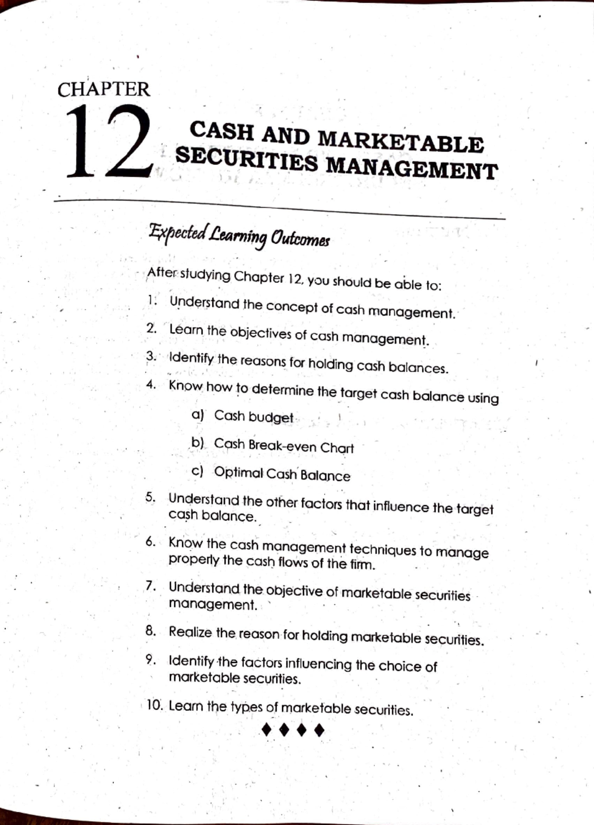 Chapter 12: Financial Management Notes (Cabrera) - Studocu