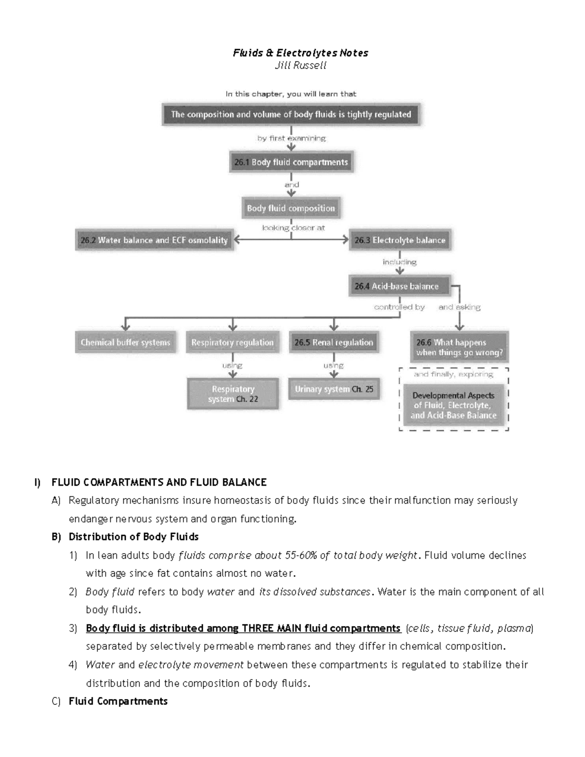 Fluids & Electrolytes Overview: Key Concepts for Homeostasis - Studocu