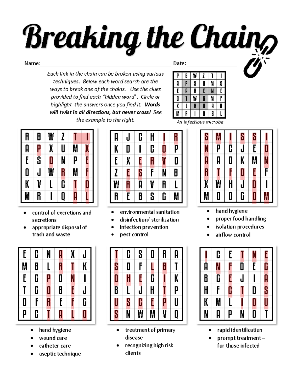 Kami Export - Yanziel Espinosa - Chain of Infection- Word Search Student Fillable PDF - • rapid ...