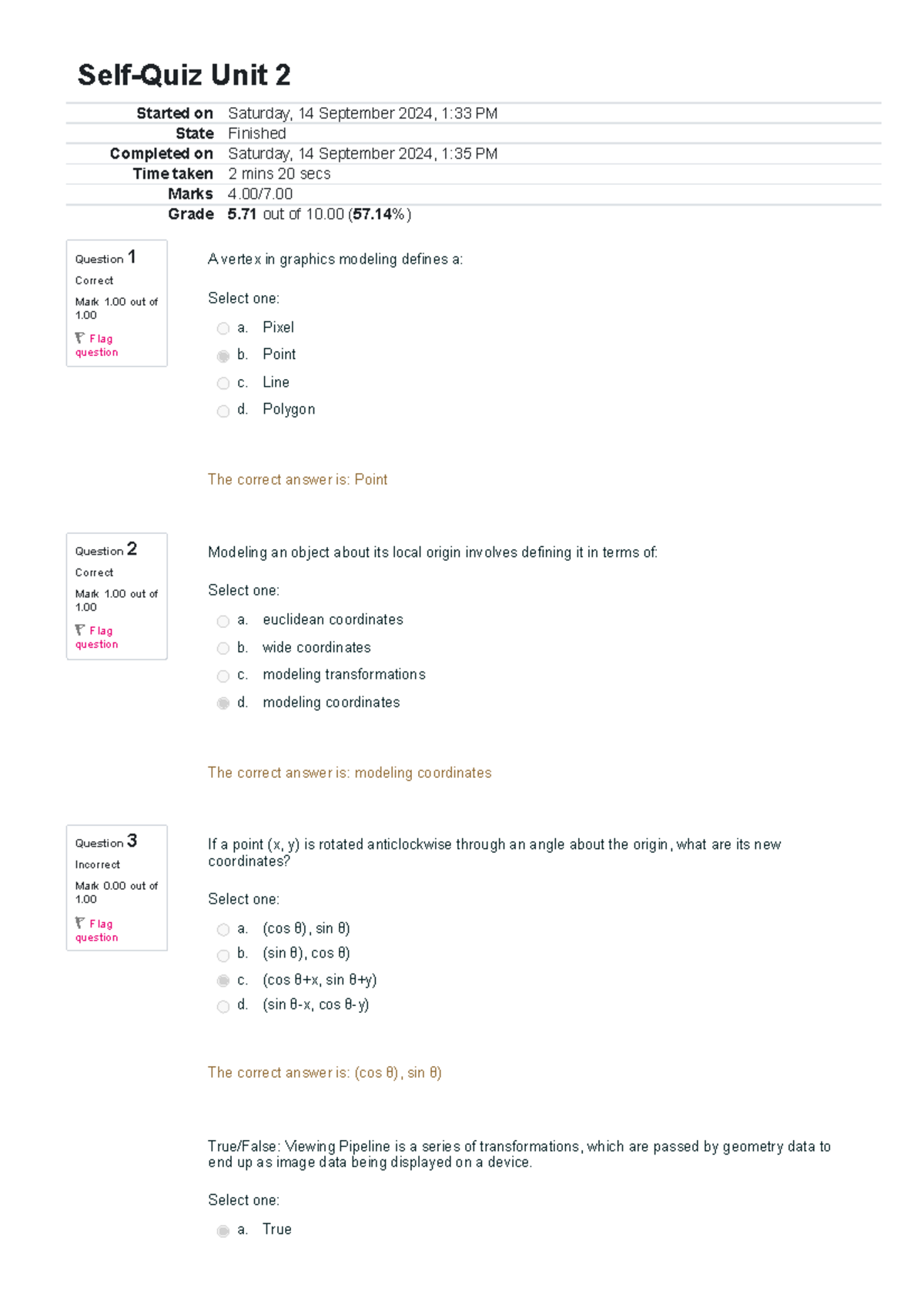 CS 4406 Self-Quiz Unit 2 Analysis and Answers - Studocu