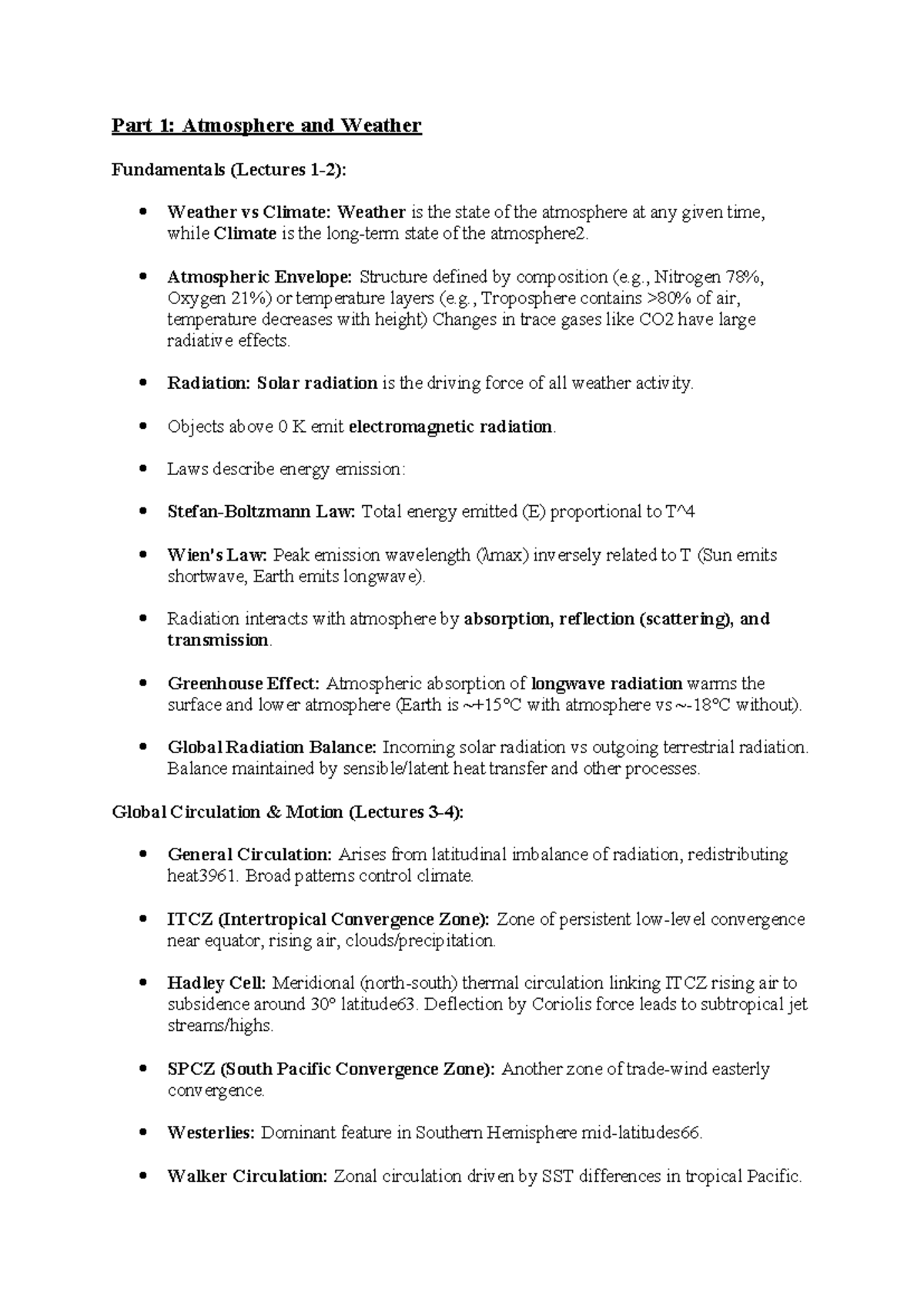 GEOG282 Lecture Notes: Atmosphere, Weather Fundamentals & Climate ...