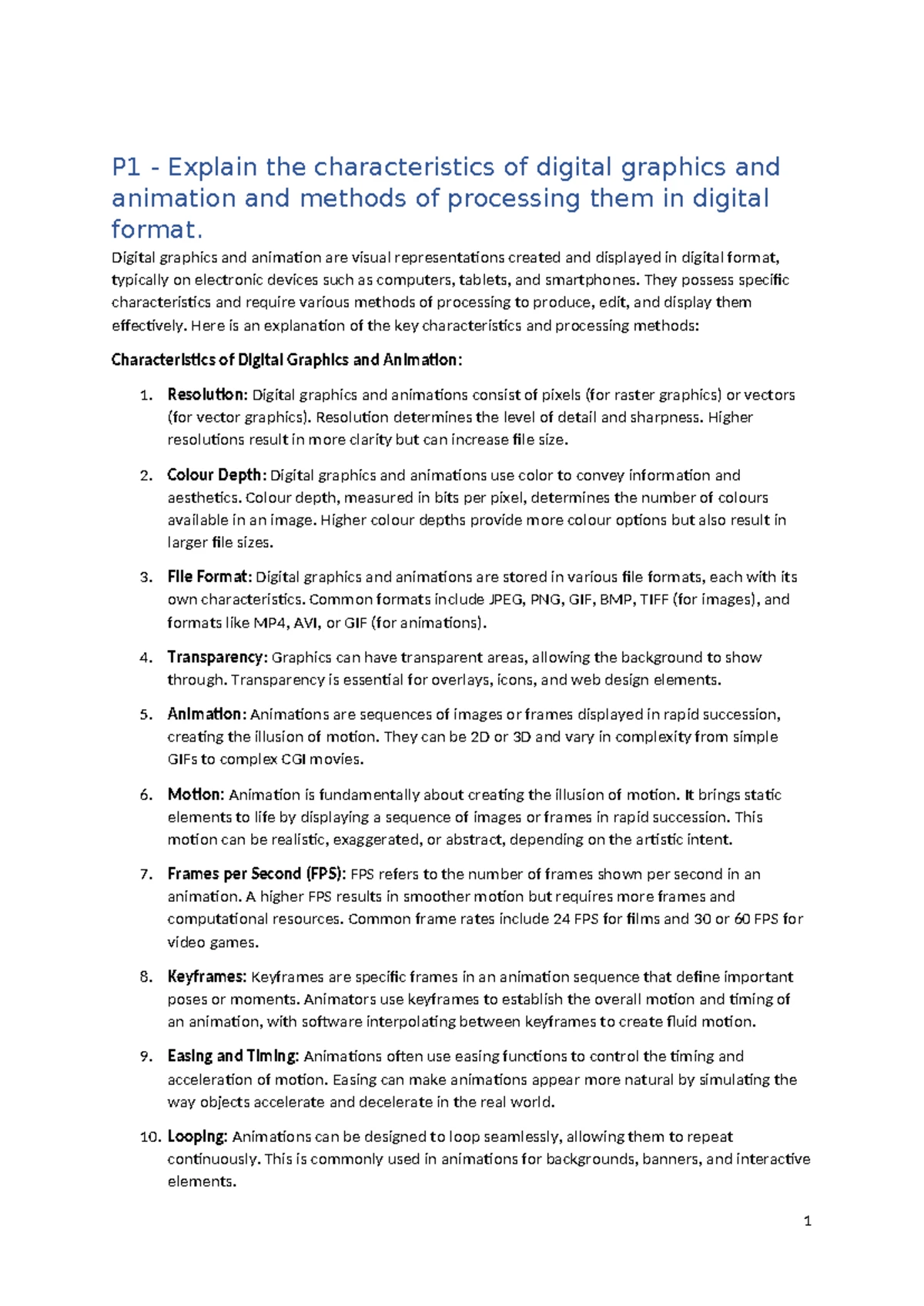 M1-1 - Analysis of Digital Graphics and Animation Usability - Studocu
