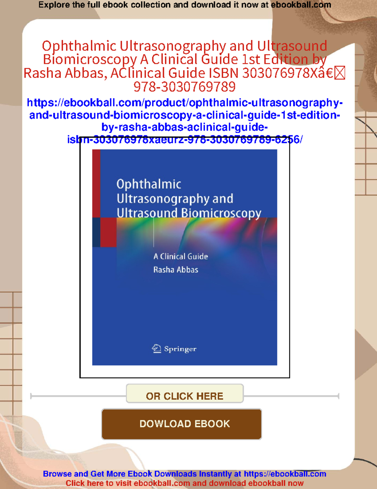 Ophthalmic Ultrasonography & Biomicroscopy: A Clinical Guide (6662 ...