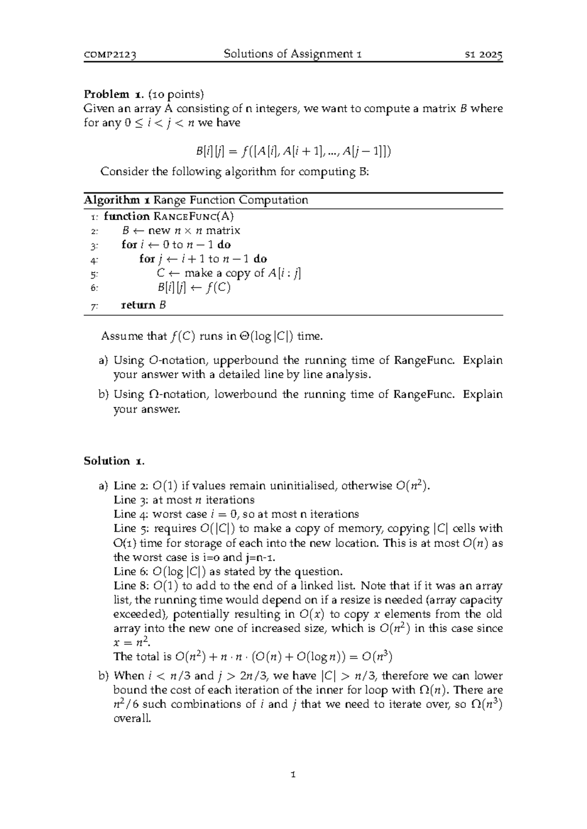 COMP2123 Solutions to Assignment 1 - Semester 1, 2025 - Studocu