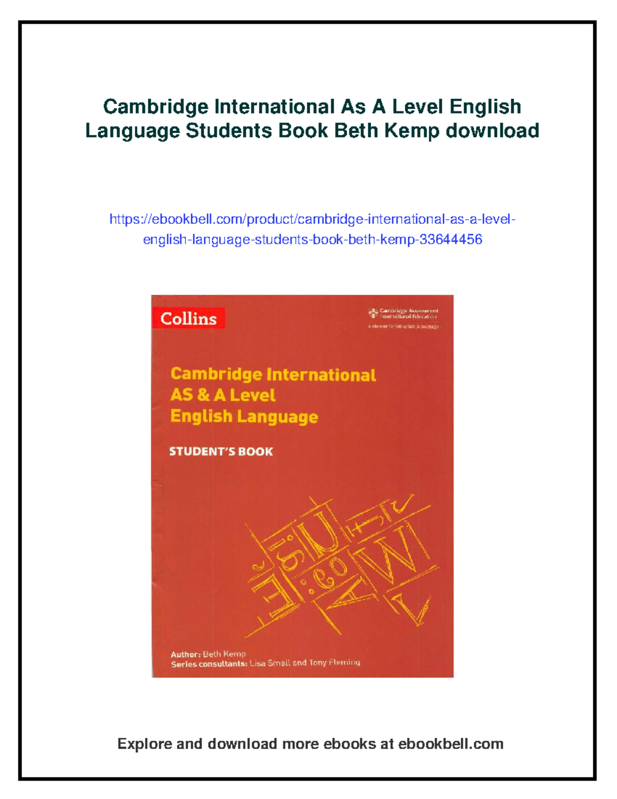 Cambridge International AS & A Level English Language Study Guide - Studocu
